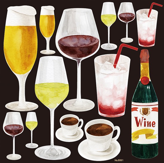 〔P〕 イタリアン(13) ドリンク デコレーションシール (W285×H285mm) No.6991【受注生産★3】【繁盛支援カタログVol.14 P230】【販売終了】 | すべての商品 ...