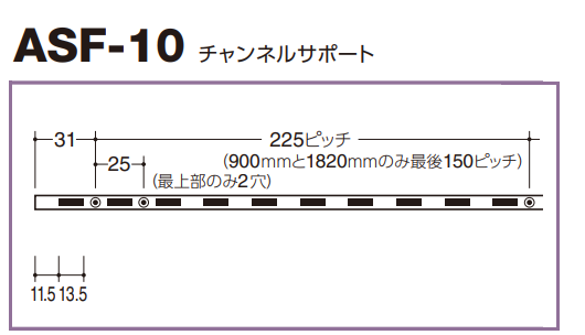 [ロイヤル(AAシリーズ)] ASF-10 チャンネルサポート ※定尺寸法