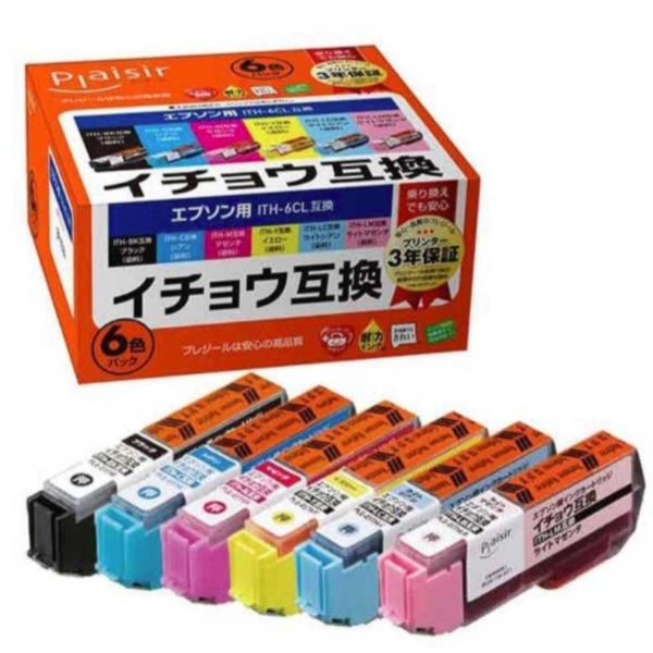ITH-6CL 6色パック 染料 インク イチョウ 互換インクカートリッジ（プレジール）PLE-EITH-6P | インク,エプソン,ITH イチョウ | 株式会社エフピー通販