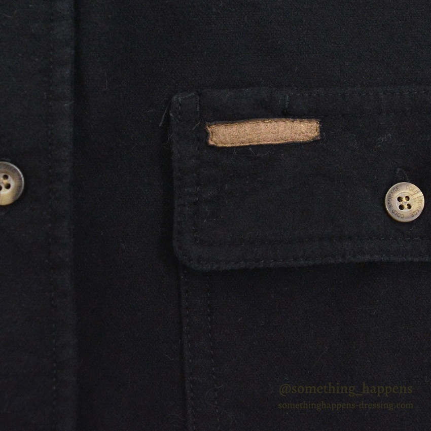 1990's COLD STORAGE BLACK CHAMOIS CLOTH SHIRT ... M | 確認用 TOPS SOLD ...