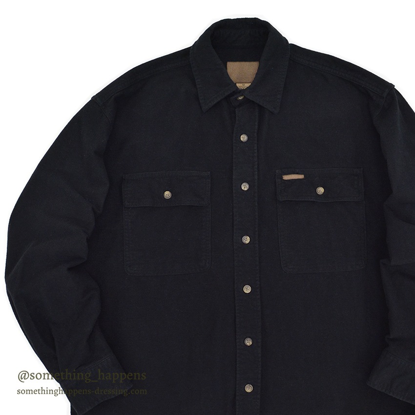 1990's COLD STORAGE BLACK CHAMOIS CLOTH SHIRT ... M | 確認用 TOPS SOLD ...