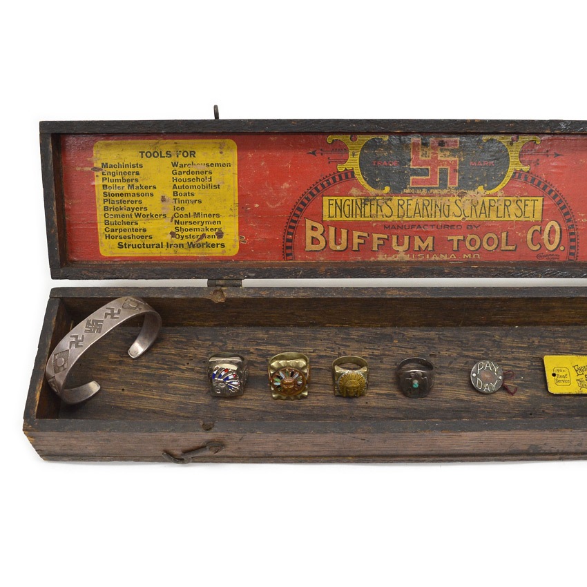 c.1920's BUFFUM TOOL CO. ENGINEERS WOOD TOOL BOX スワスティカ ... | Home ...