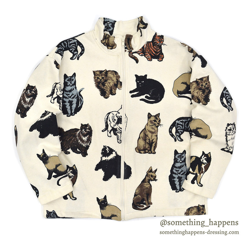 1990's MICHIGAN RAG CO. ALL OVER CATS PRINT JACKET ... MEDIUM | 確認用 ...