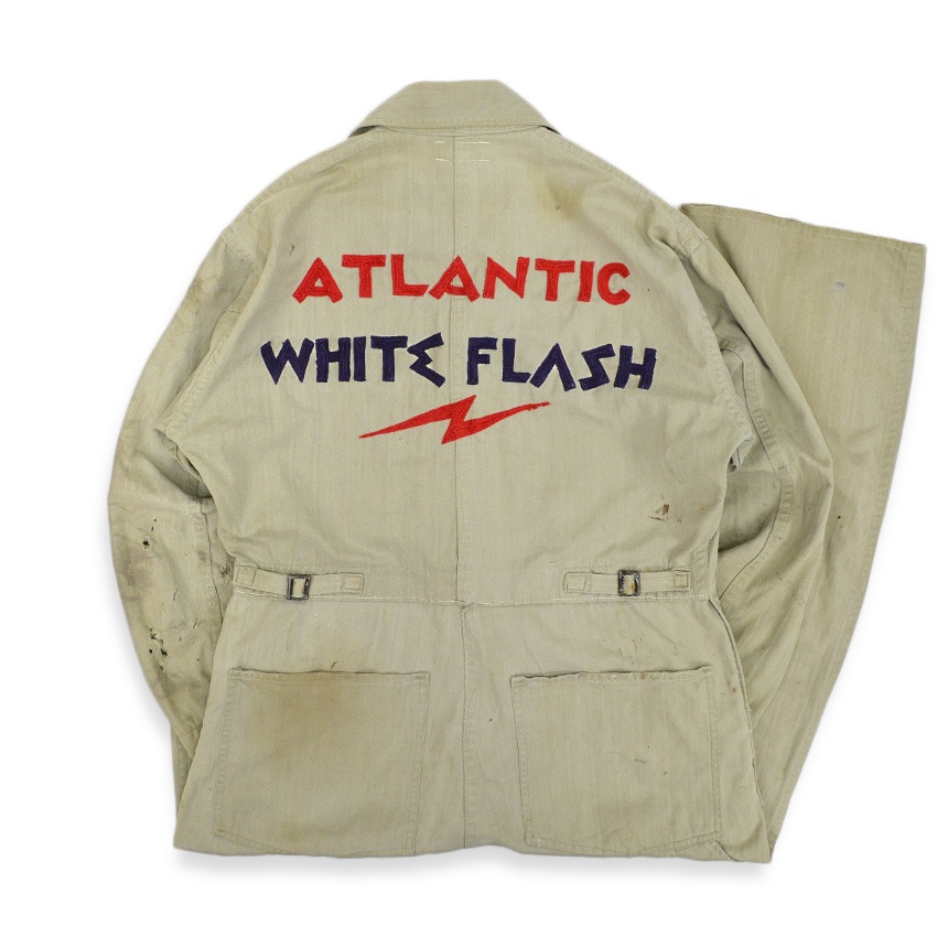 1940's A.RIFKIN&CO. ATLANTIC WHITE FLASH HBT WORK COVERALL 40 ... AS IS ...