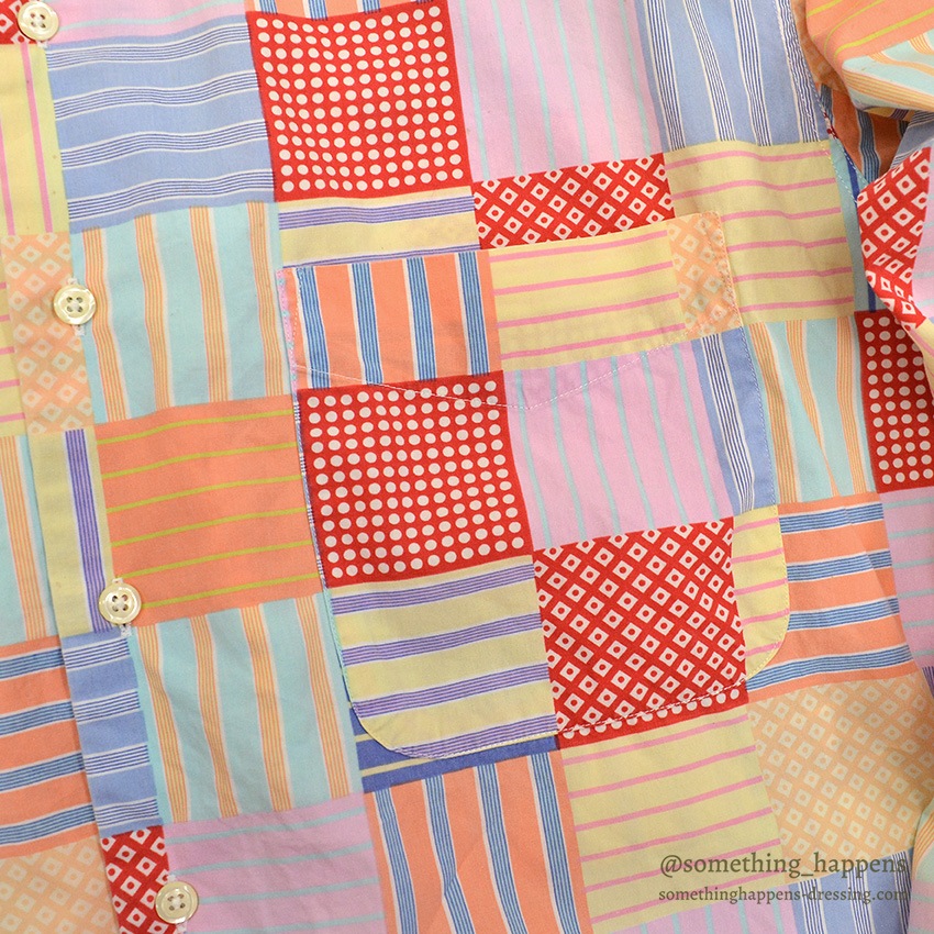 1990's J.CREW PRINT PATCHWORK SHIRT / NICE COLOR ... M | 確認用 TOPS SOLD ...