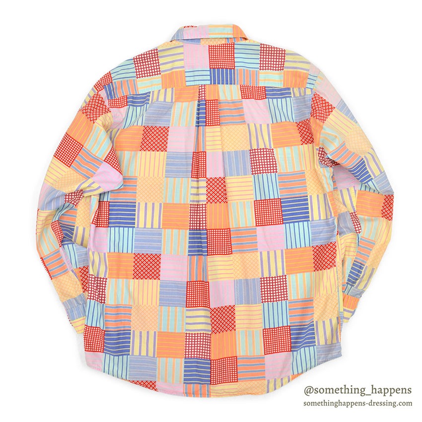 1990's J.CREW PRINT PATCHWORK SHIRT / NICE COLOR ... M | 確認用 TOPS SOLD ...