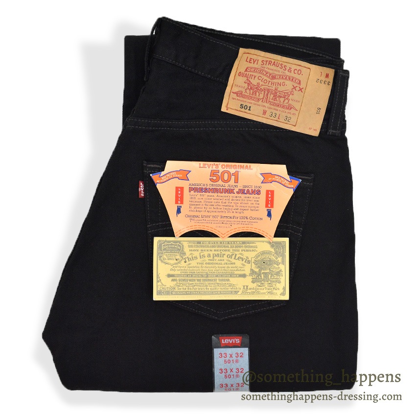 DEADSTOCK Levi's 501 BLACK DENIM PANTS USA製 ... W33 L32 | 確認用 BOTTOMS SOLD | | SomethingHappens