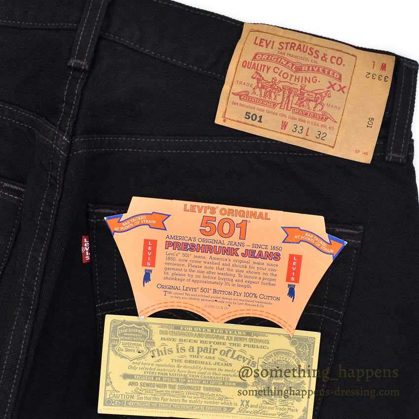 DEADSTOCK Levi's 501 BLACK DENIM PANTS USA製 ... W33 L32 | 確認用 BOTTOMS SOLD | | SomethingHappens