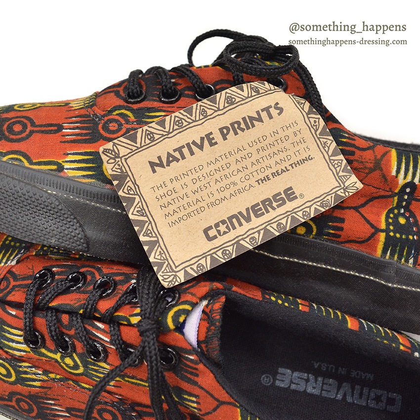 1990's DEADSTOCK CONVERSE AFRICAN PRINT BROWN SKIDGRIP LOW ... 7 1/2 | 確認用 SHOES SOLD ...