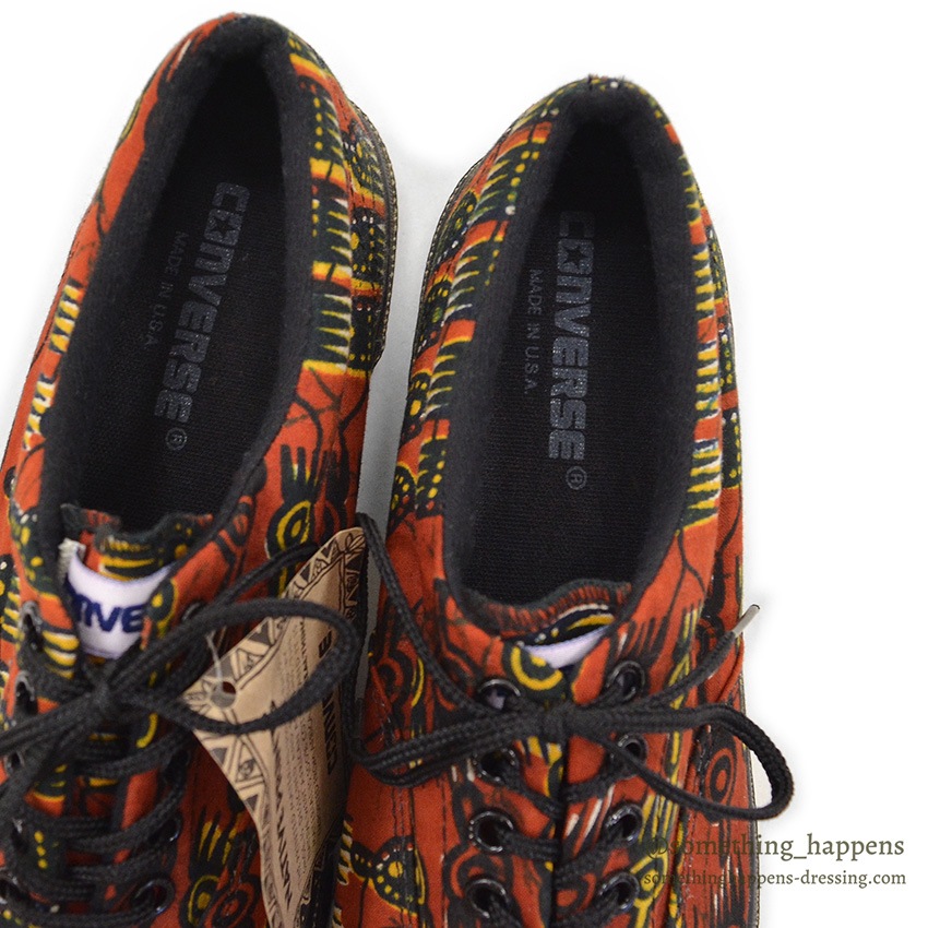 1990's DEADSTOCK CONVERSE AFRICAN PRINT BROWN SKIDGRIP LOW ... 7 1/2 | 確認用 SHOES SOLD ...