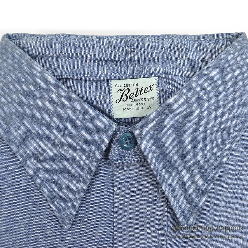 1960's DEADSTOCK BELTEX ALL COTTON CHAMBRAY L/S SHIRT ... 16 | 確認用 TOPS ...