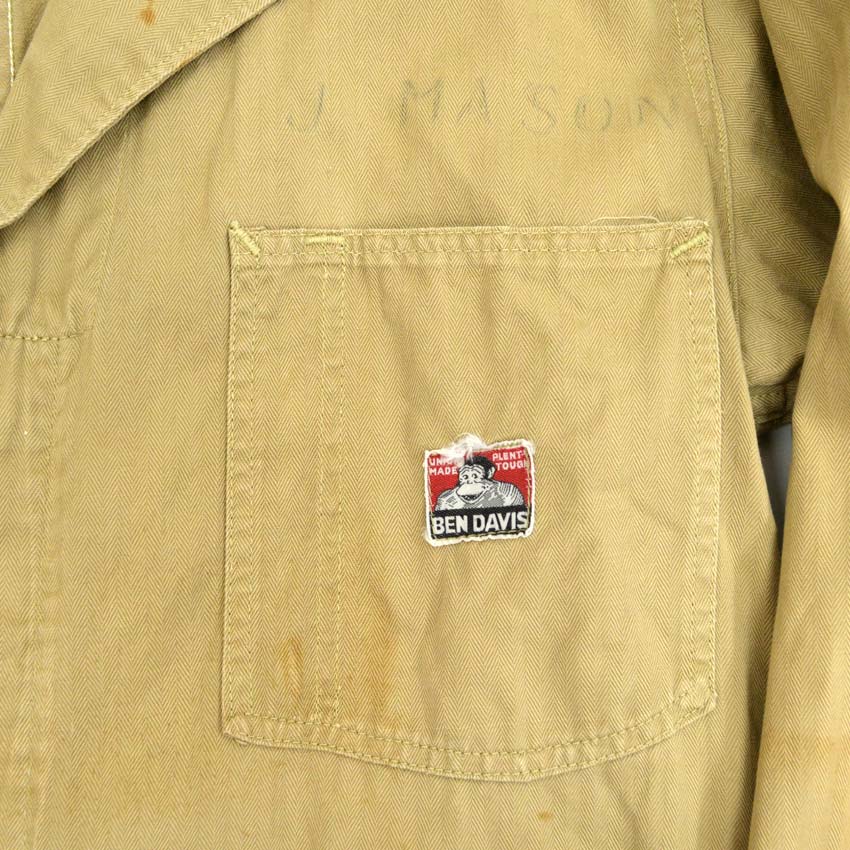 ～50's BEN DAVIS BROWN HBT SHOP COATS ... 42R | 確認用 JACKET SOLD ...