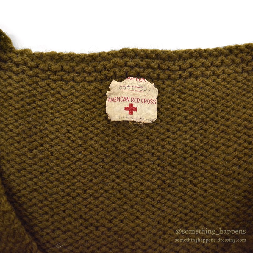 1940's AMERICAN RED CROSS WW2 HAND KNIT WOOL VEST / LARGE SIZE ... | 確認 ...
