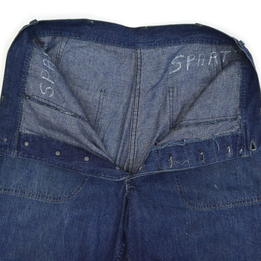 1940's U.S.NAVY WW2 DENIM TROUSERS METAL BUTTON ... W32 | 確認用 BOTTOMS ...