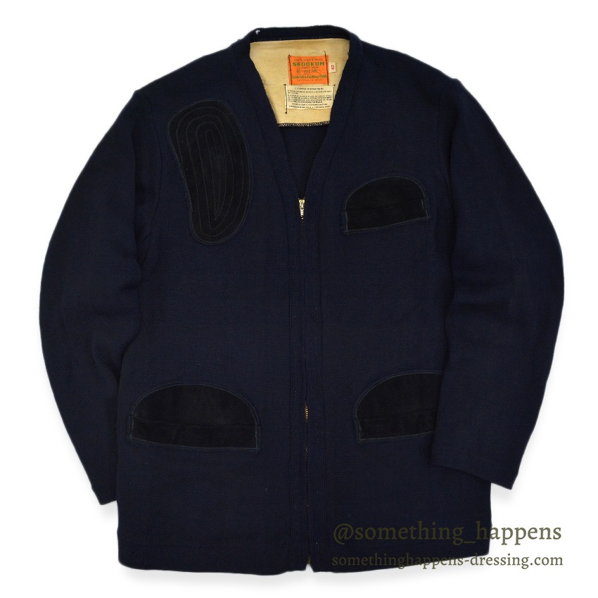 1960's SKOOKUM SHOOTING ZIP UP WOOL CARDIGAN DARK NAVY ... 42 | 確認用 ...