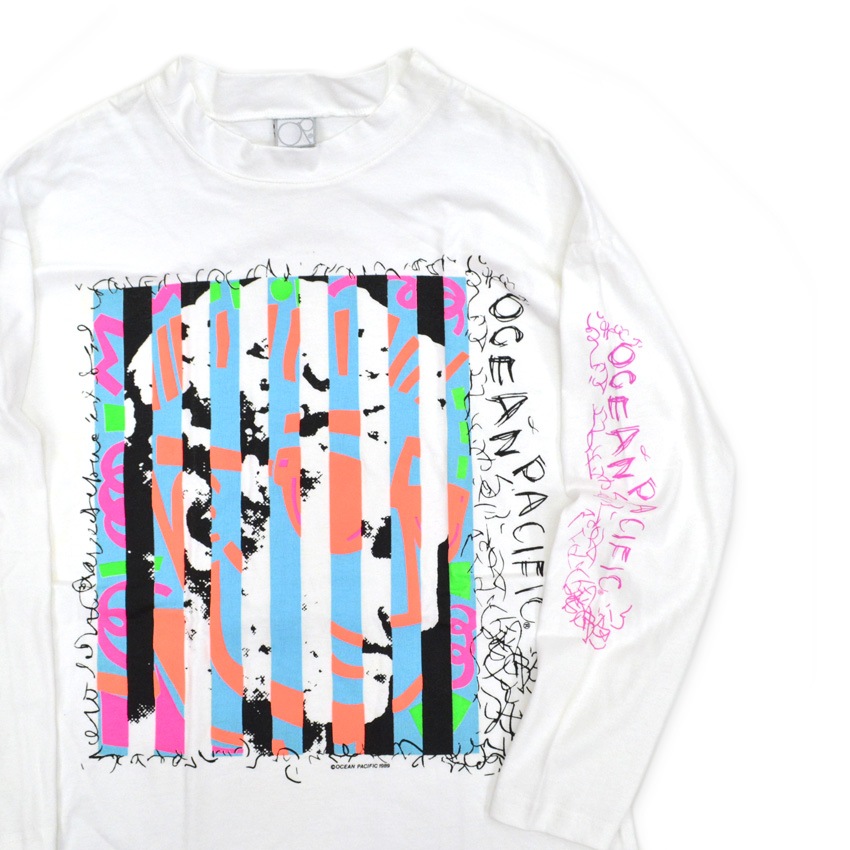 80's Deadstock OCEAN PACIFIC GRAPHIC DROPTAIL TEE ... M | 確認用 TOPS SOLD ...