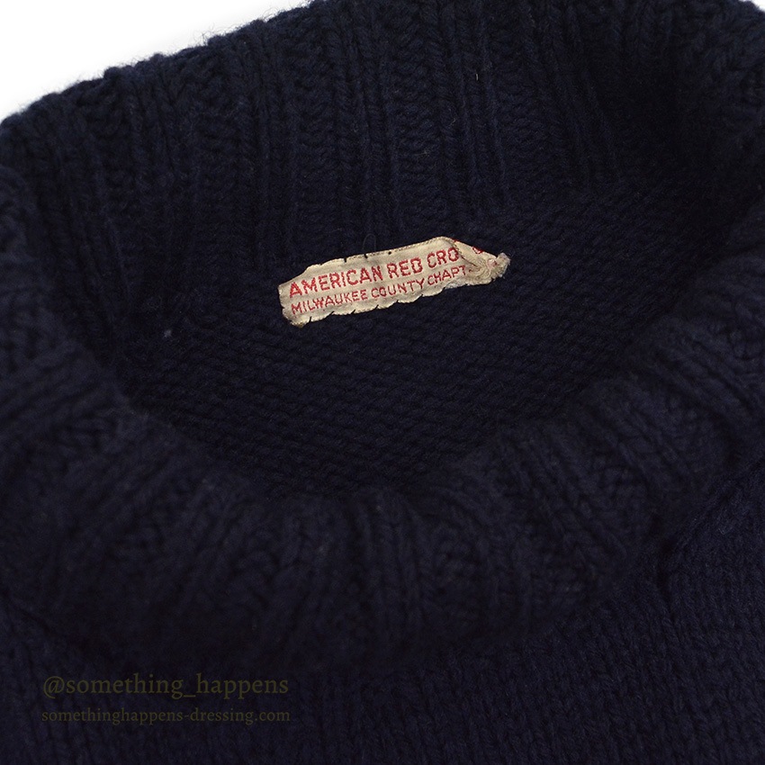 1940's AMERICAN RED CROSS WW2 TURTLE NECK WOOL SWEATER NAVY ... | 確認用 ...