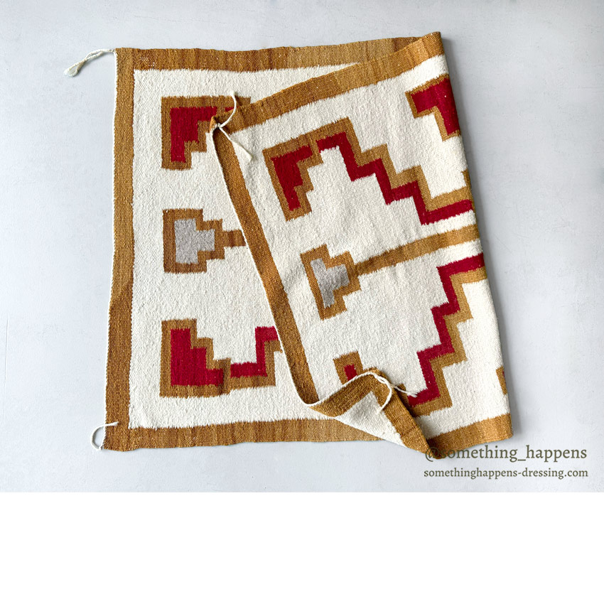 c.1940's NAVAJO RUG / RARE PATTERN / SMALL RUG IN RUG ... 128cm/74cm ...