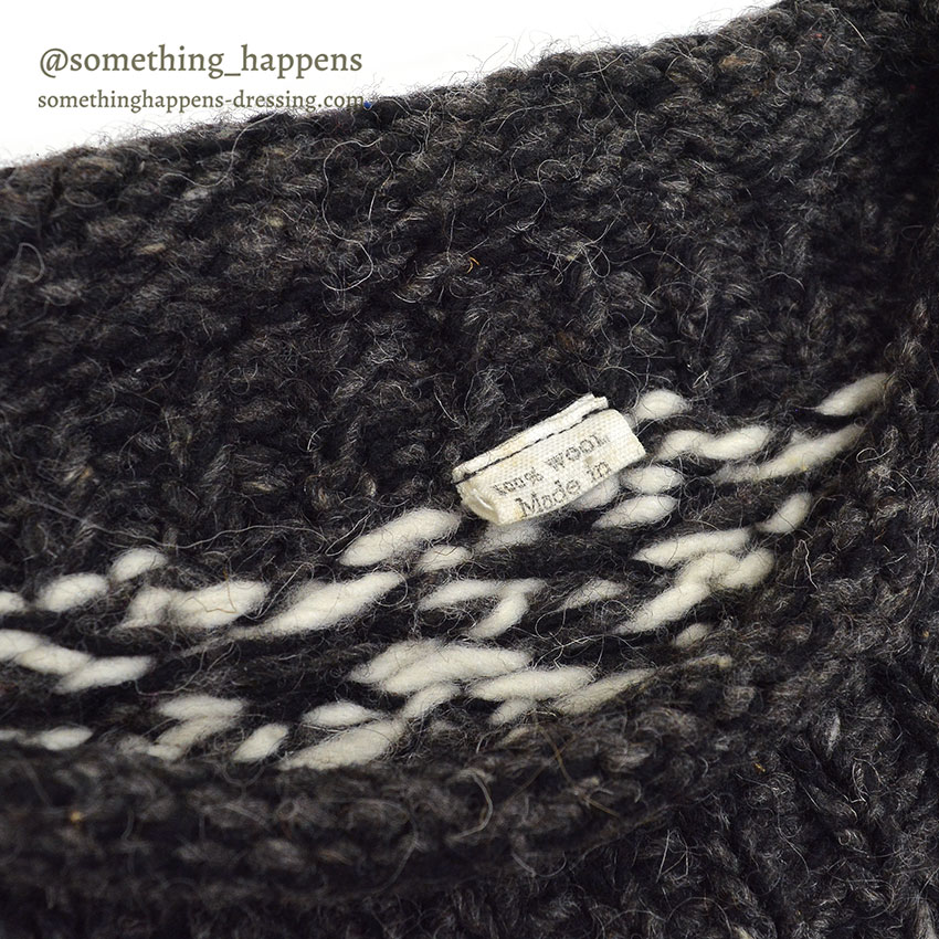 OLD ECUADOR HAND MADE WOOL KNIT SWEATER CROSS B/ W ... L | 確認用 TOPS ...