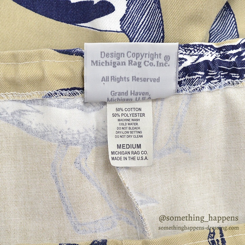 1990's MICHIGAN RAG CO. BIRDS PRINT EASY PANTS ... M | 確認用 BOTTOMS SOLD ...