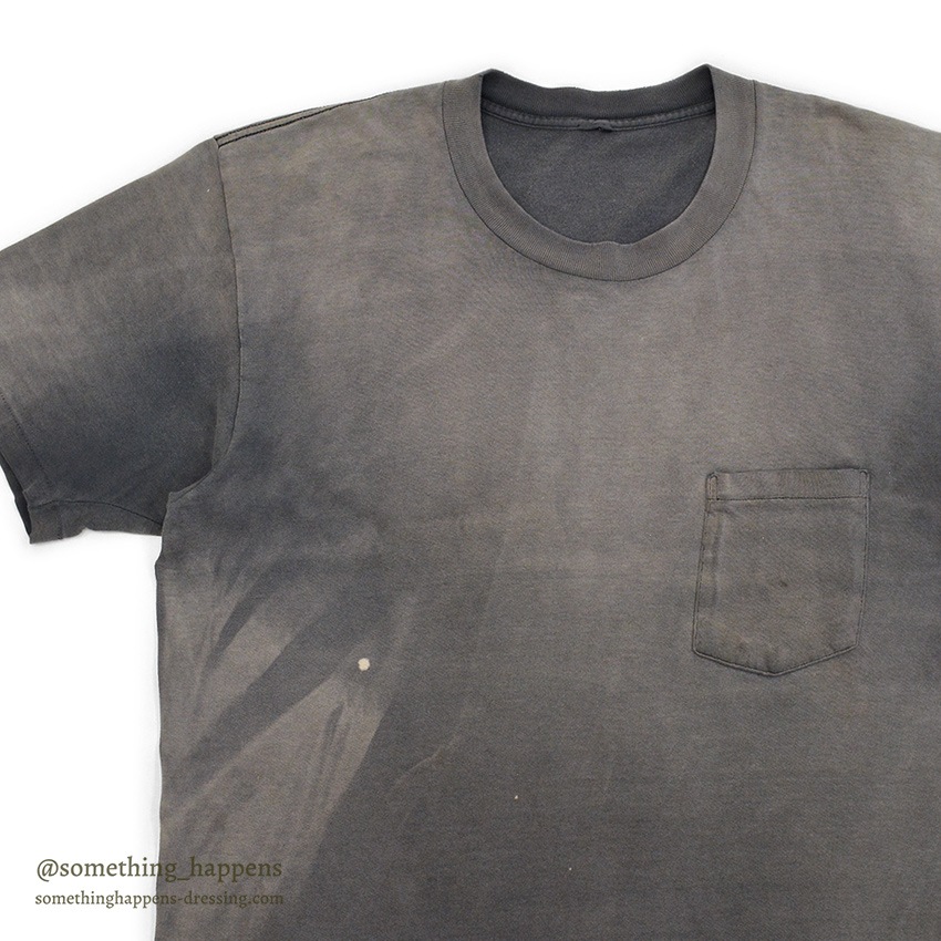 1990's BLACK FADED PLAIN POCKET T-SHIRT ... | 確認用 TOPS SOLD ...