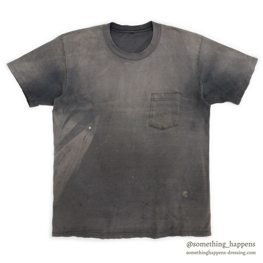 1990's BLACK FADED PLAIN POCKET T-SHIRT ... | 確認用 TOPS SOLD ...