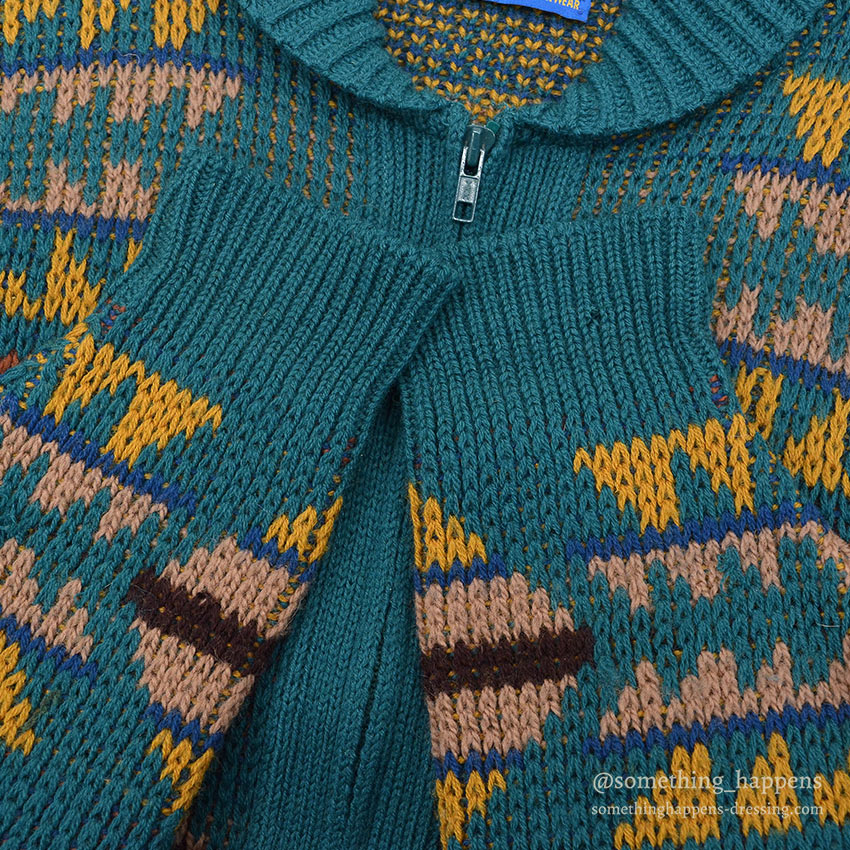 ~1980's PENDLETON NATIVE PATTERN ZIP-UP WOOL CARDIGAN ... M | 確認用 TOPS SOLD | | SomethingHappens