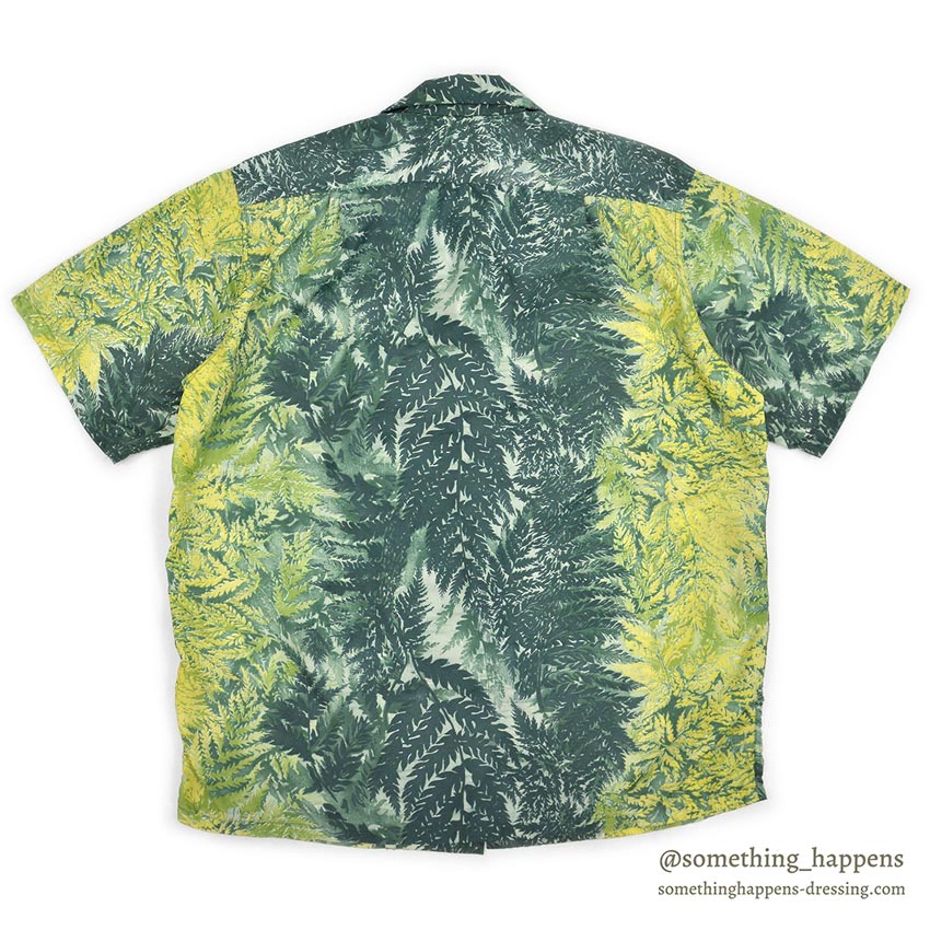 1950's KAMEHAMEHA LEAF PATTERN NYLON ALOHA SHIRT ... L | 確認用 TOPS SOLD ...