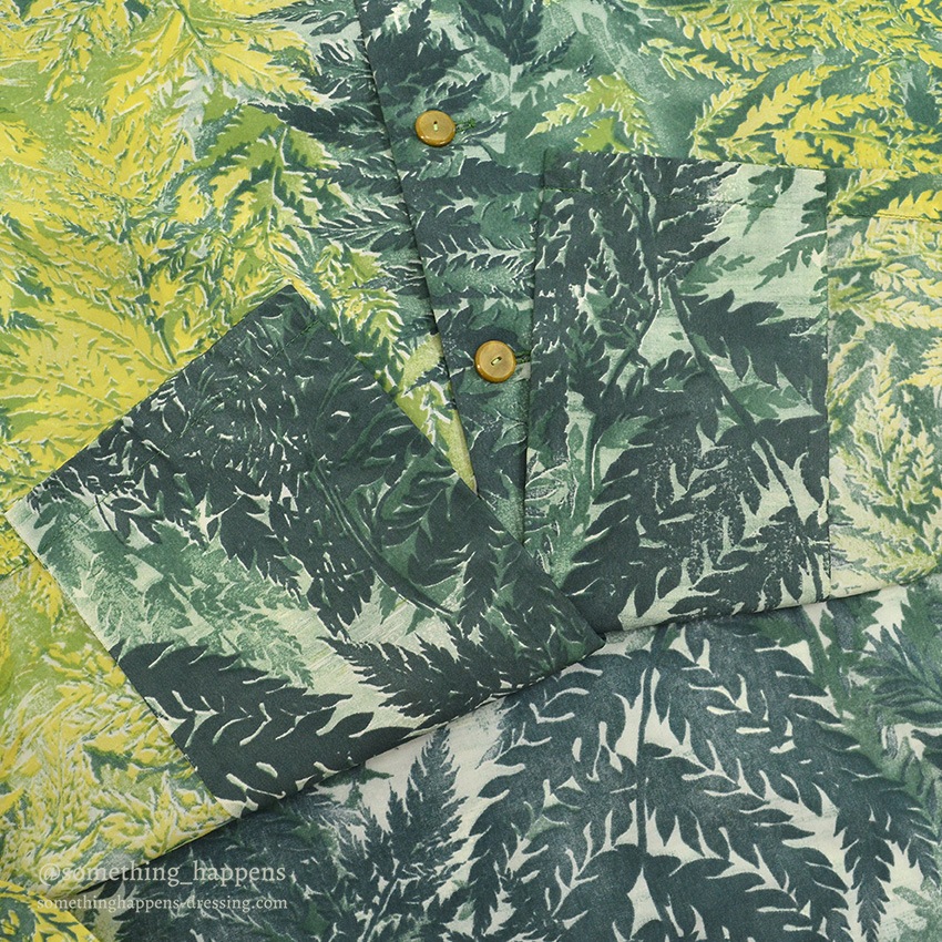 1950's KAMEHAMEHA LEAF PATTERN NYLON ALOHA SHIRT ... L | 確認用 TOPS SOLD ...