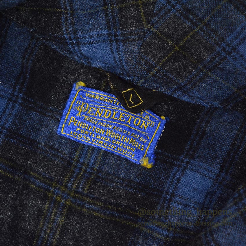 1950's PENDLETON OMBRE PLAID WOOL ROBE ... L | 確認用 JACKET SOLD ...