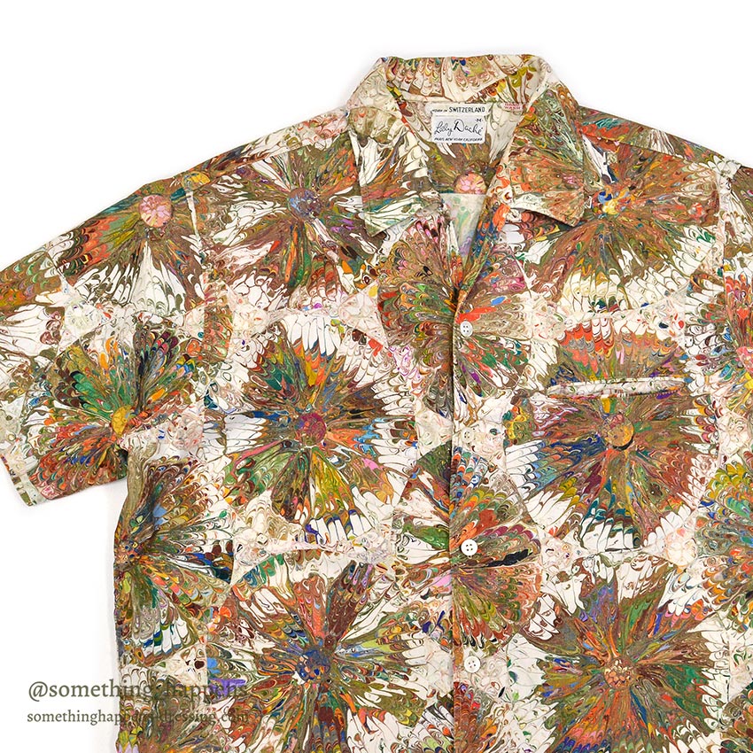 1960's LILLY DACHE PAINT SPLATTER PRINT S/S SHIRT ... M | 確認用 TOPS SOLD ...