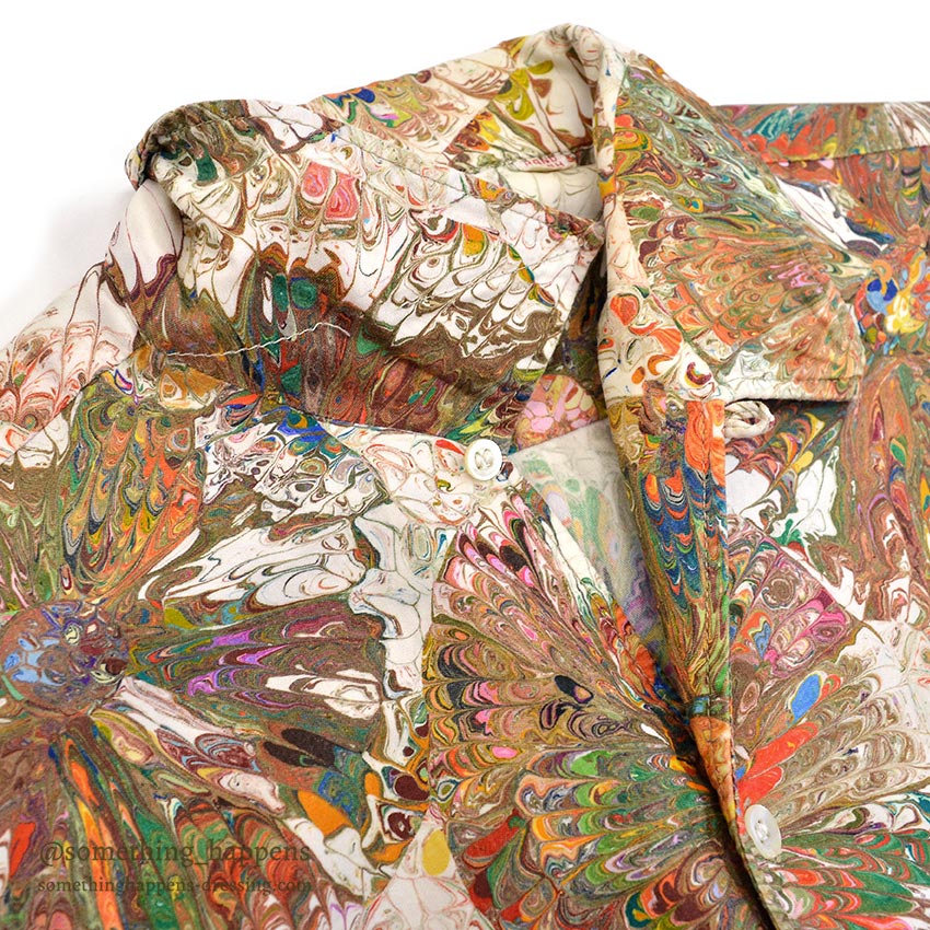 1960's LILLY DACHE PAINT SPLATTER PRINT S/S SHIRT ... M | 確認用 TOPS SOLD ...