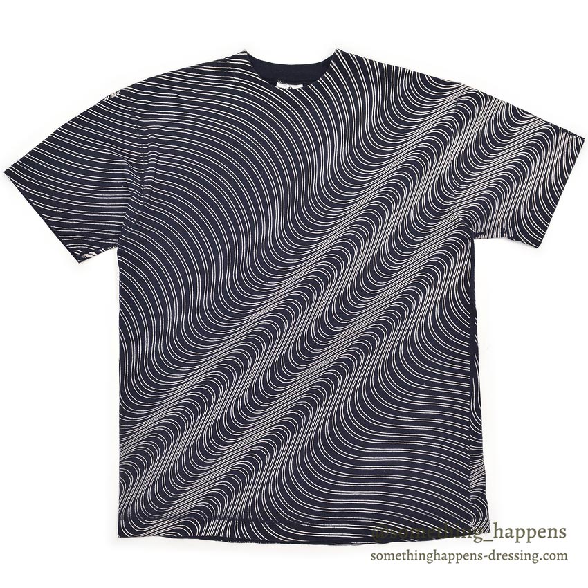 1990's ANDAZIA KILLER WAVE PATTERN ART T-SHIRT / NAVY ... L | 確認用 ART ...