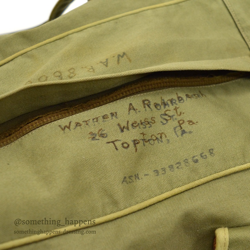 1940's WW2 HAND DRAWING SIGNATURE COTTON BAG ... | 確認用 ACCESSORIES SOLD ...