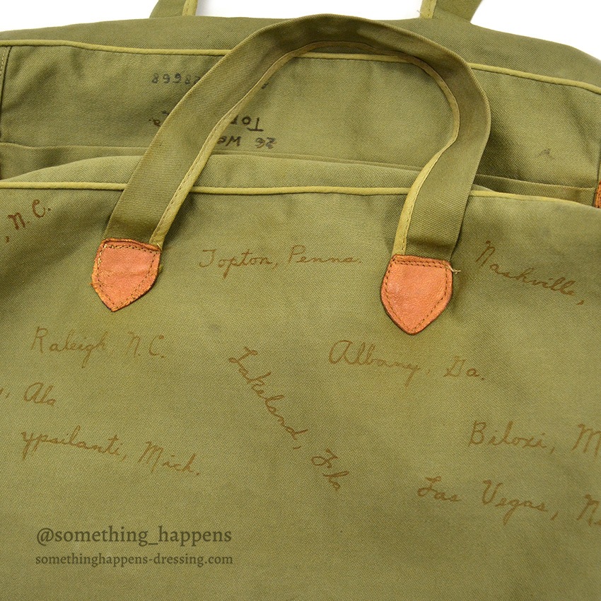 1940's WW2 HAND DRAWING SIGNATURE COTTON BAG ... | 確認用 ACCESSORIES SOLD ...