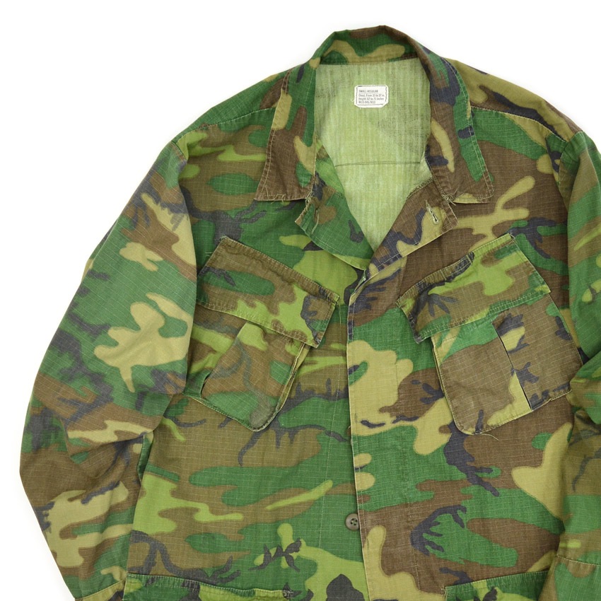 1960's U.S.ARMY ERDL JUNGLE FATIGUE JACKET ミックスリーフ ... S-R | 確認用 JACKET ...