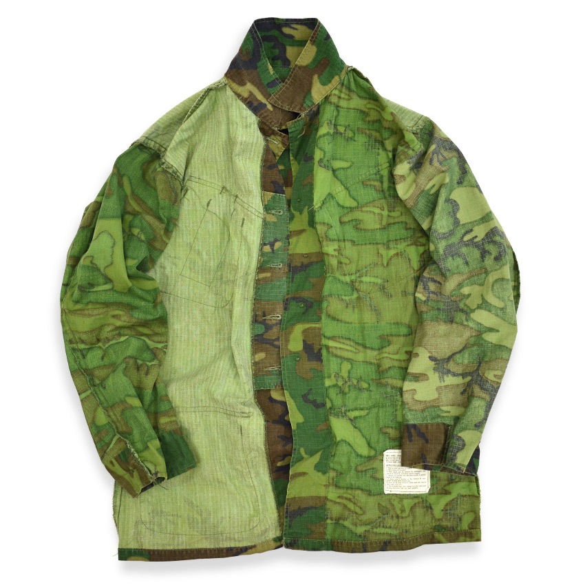 1960's U.S.ARMY ERDL JUNGLE FATIGUE JACKET ミックスリーフ ... S-R | 確認用 JACKET ...