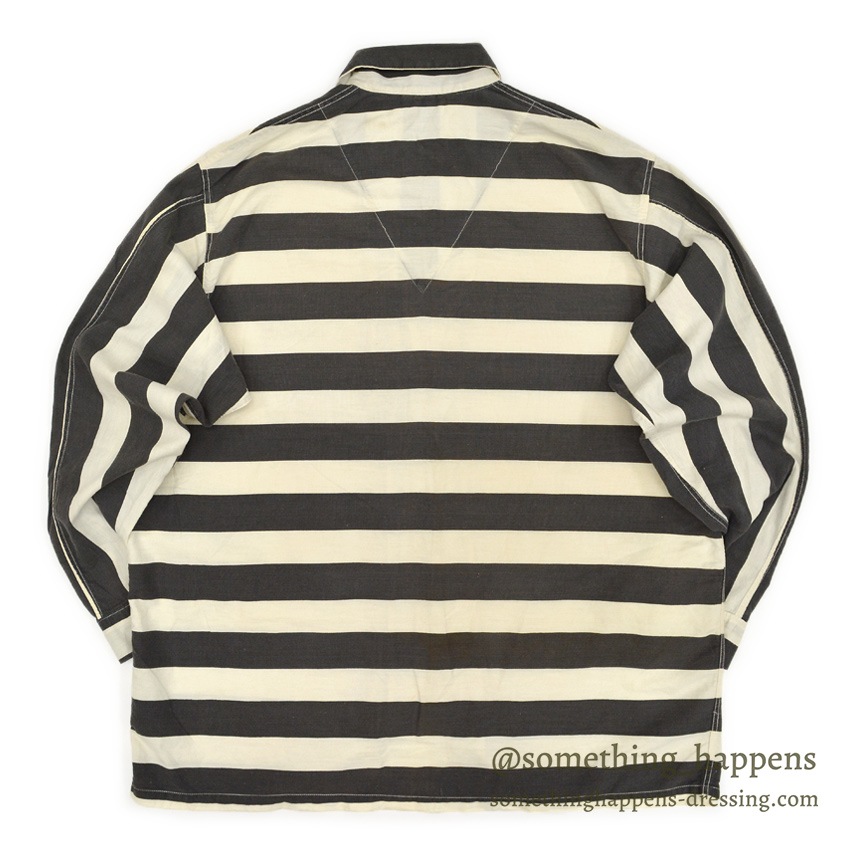 1950's VARSITY JAIL BIRDS STRIPES COSTUME SHIRT ... L | 確認用 TOPS SOLD ...