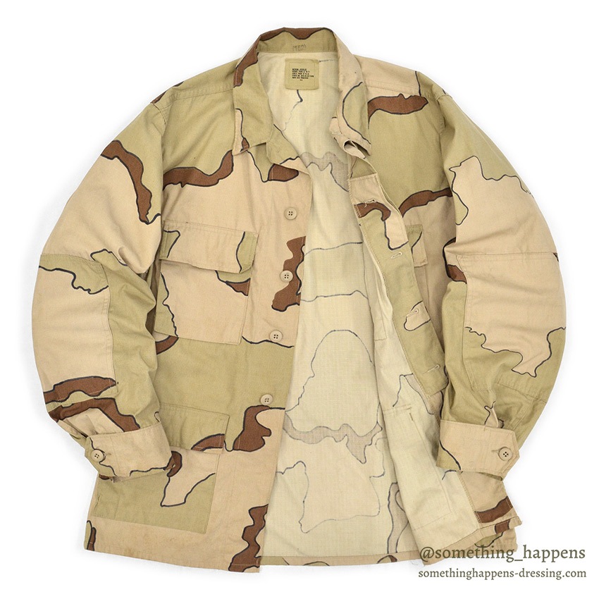 1990's U.S.MILITARY HAND PAINT COAT, DESERT CAMO PATTERN, COMBAT ... M ...