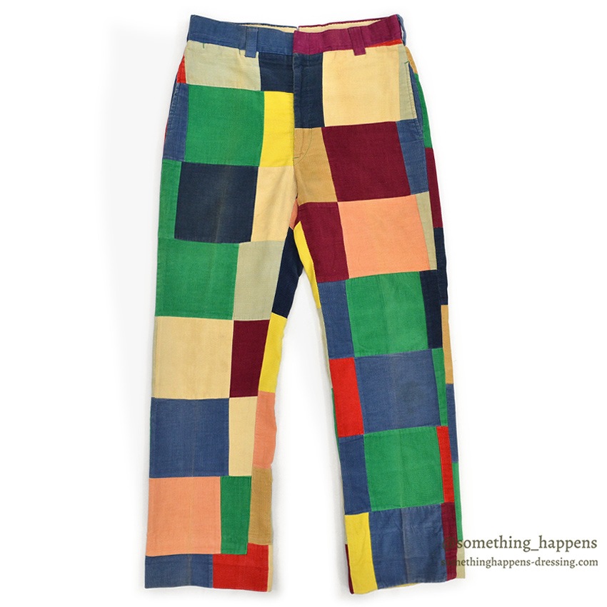 1970's CRAZY PATTERN PATCHWORK CORDUROY PANTS ... W32/L28 | 確認用 BOTTOMS ...