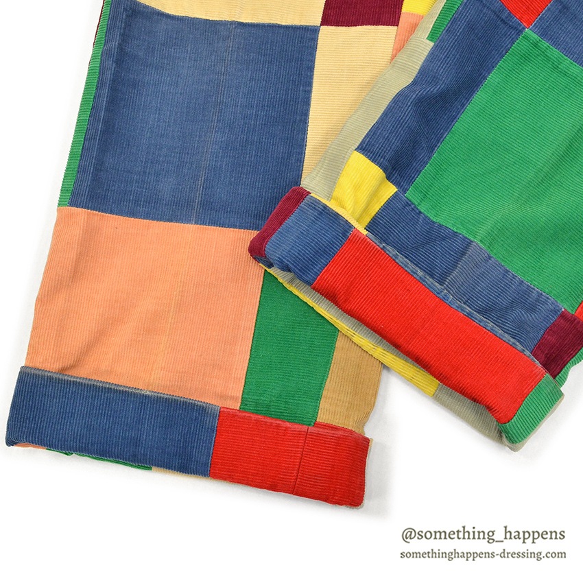 1970's CRAZY PATTERN PATCHWORK CORDUROY PANTS ... W32/L28 | 確認用 BOTTOMS ...