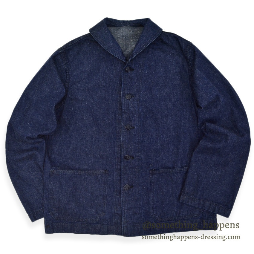 1940's U.S.NAVY WW2 SHAWL COLLAR DENIM JACKET DARK ... | 確認用 JACKET ...