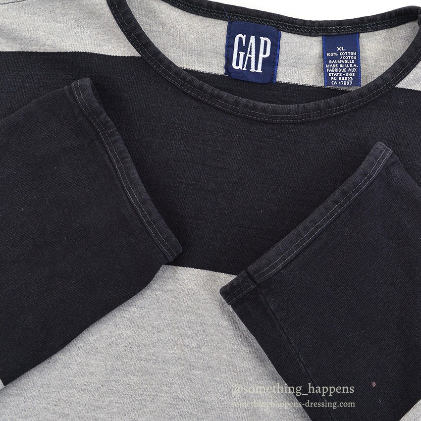 1980's～ GAP WIDE BLACK STRIPE COTTON L/S TEE ... XL | 確認用 TOPS SOLD | | SomethingHappens