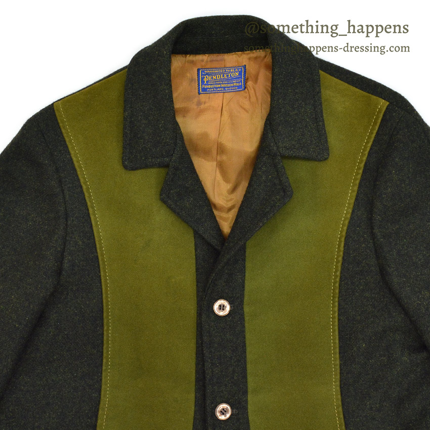 1950's～ PENDLETON UNUSUAL FOREST GREEN WOOL JACKET ... Fits like 36 ...