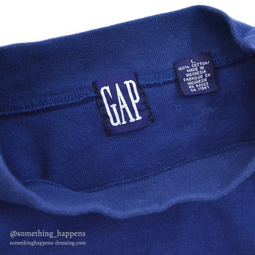 ~1990's GAP WIDE BLUE/WHITE STRIPE COTTON L/S TEE ... L | 確認用 TOPS SOLD | | SomethingHappens