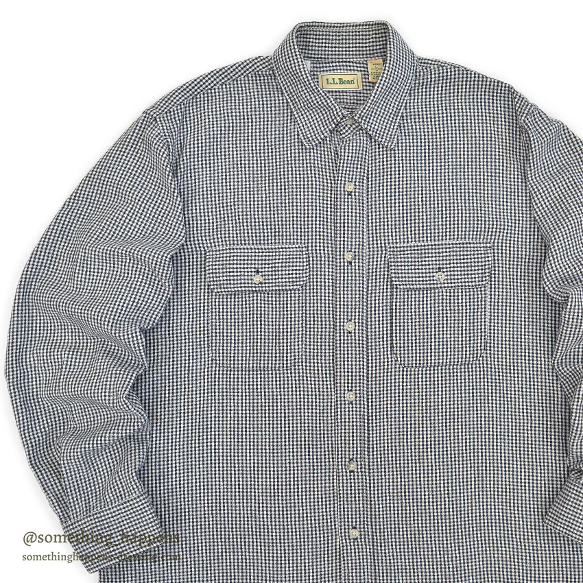1990's L.L.BEAN SHEPHERD CHECK FLANNEL SHIRT ... L | 確認用 TOPS SOLD ...