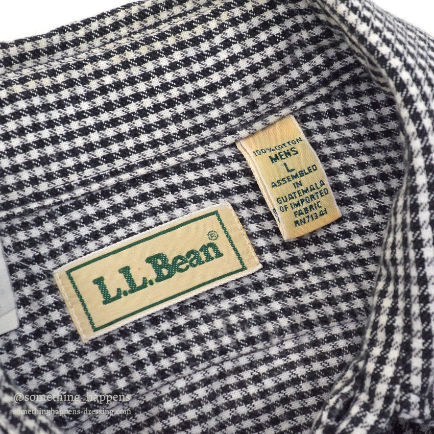 1990's L.L.BEAN SHEPHERD CHECK FLANNEL SHIRT ... L | 確認用 TOPS SOLD ...
