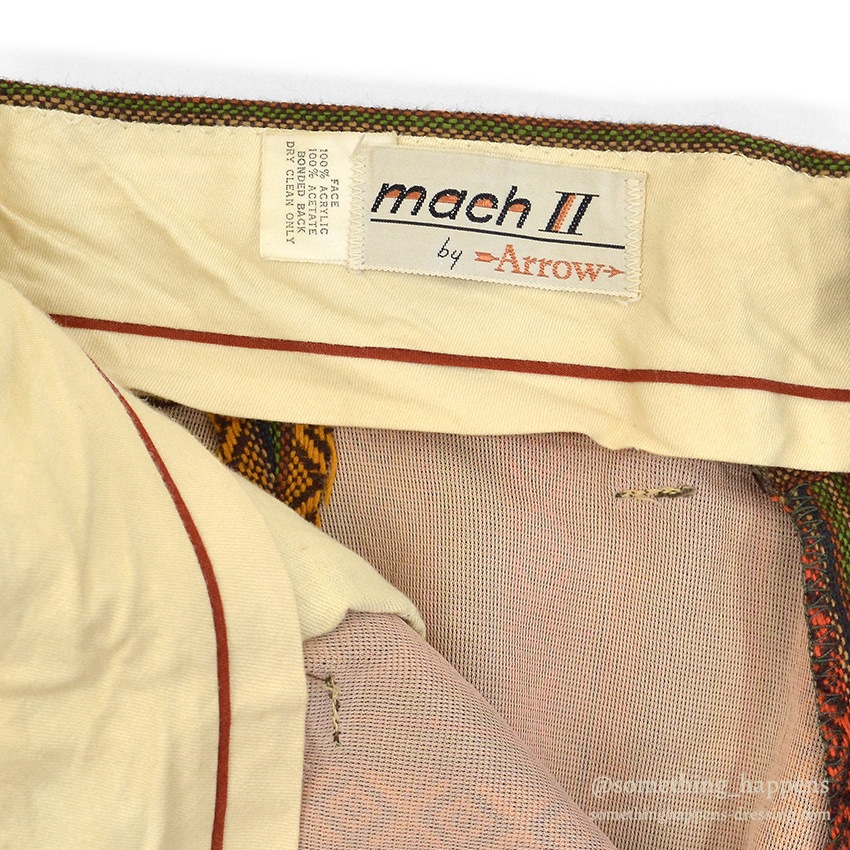 1970's MACH II BY ARROW MULTI STRIPE PATTERN FLARE PANTS ... W32/L29 | 確認用 BOTTOMS SOLD ...
