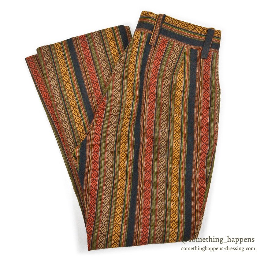 1970's MACH II BY ARROW MULTI STRIPE PATTERN FLARE PANTS ... W32/L29 ...