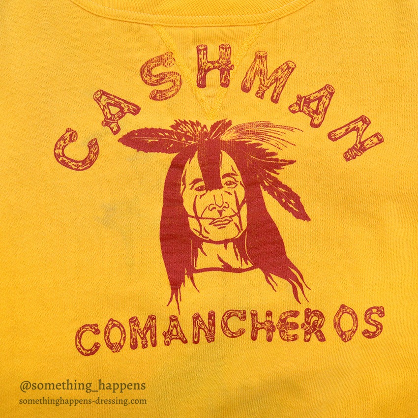 ~1960's CASHMAN COMANCHEROS INDIAN FACE 前V SWEAT SHIRT ... | 確認用 TOPS ...